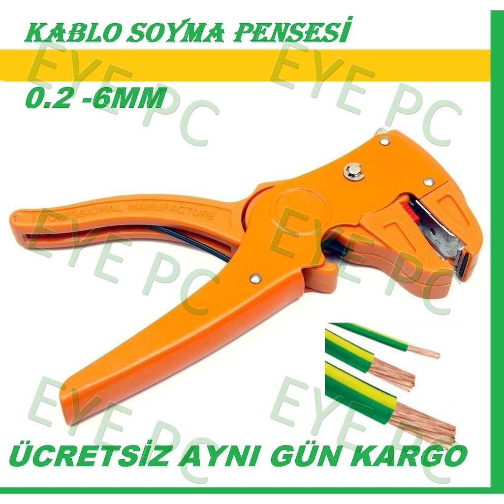 Telefon Elektrik Kablosu Soyucu Pense Aleti 0.2-6Mm Sıyırıcı Pağn ...