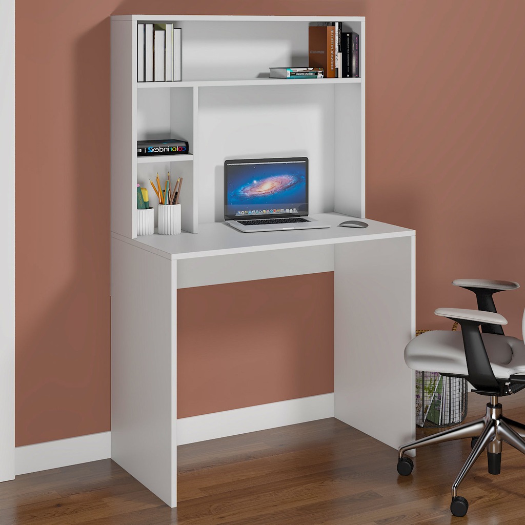 Çalışma Masası Kitaplıklı Kütüphaneli Laptop, Bilgisayar Masası - n11.com