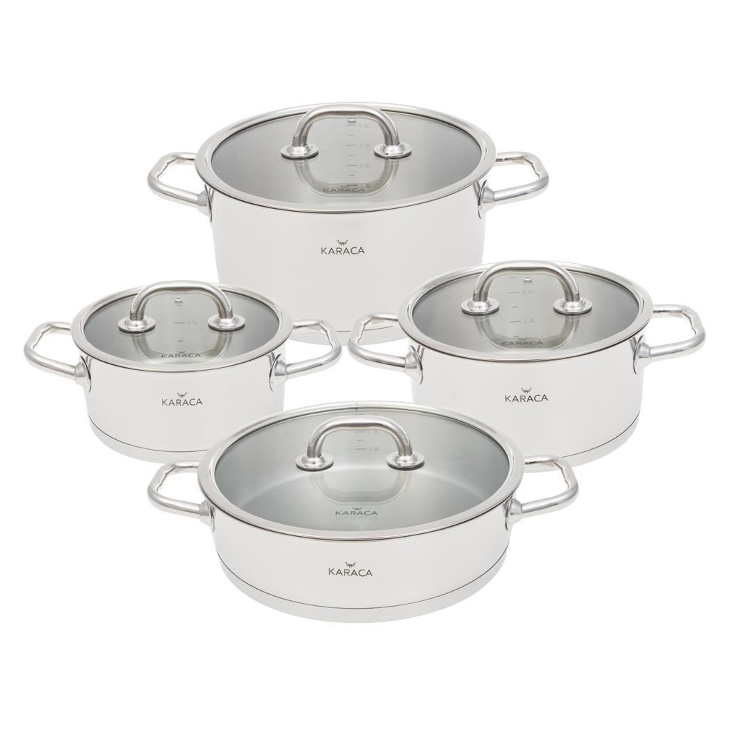 Karaca Çelik Tencere Seti - Satin 8 Parça Metalik Fiyatları ve Özellikleri