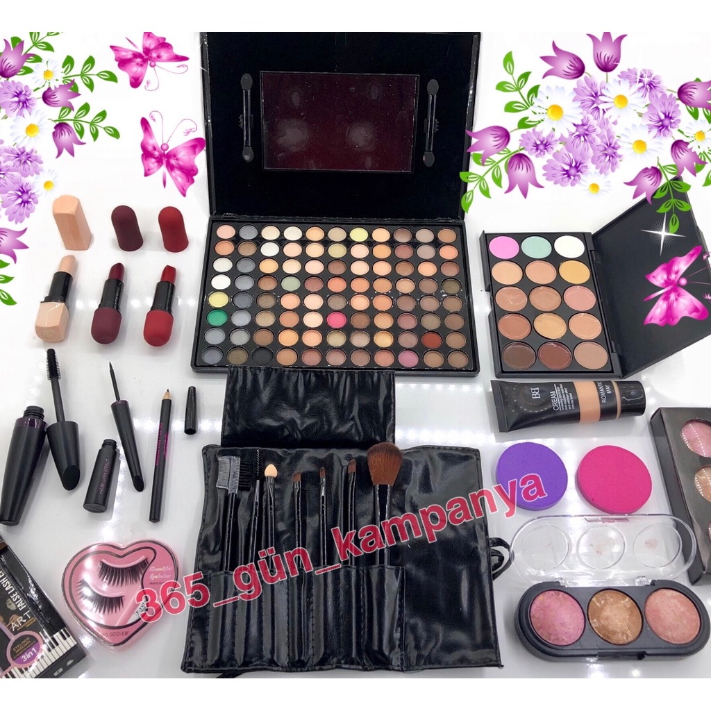 Makyaj seti Gelin çeyiz bohça günlük set 140 parça-aynı gün kargo ...