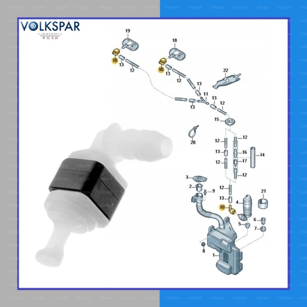 VW TOURAN 2003-2006 ARASI SİLECEK SU PÜSKÜRTME DİRSEĞİ 3B0955665C ...