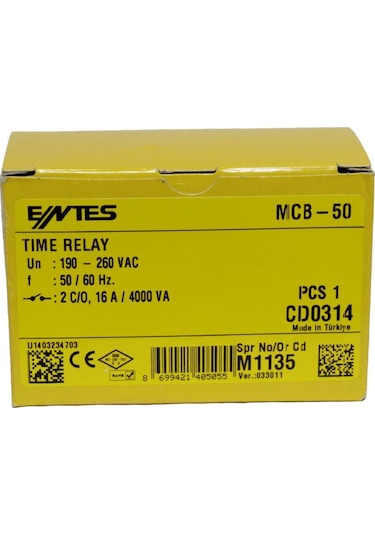 Entes Mcb-50 Zaman Rölesi (M1135) Fiyatları ve Özellikleri