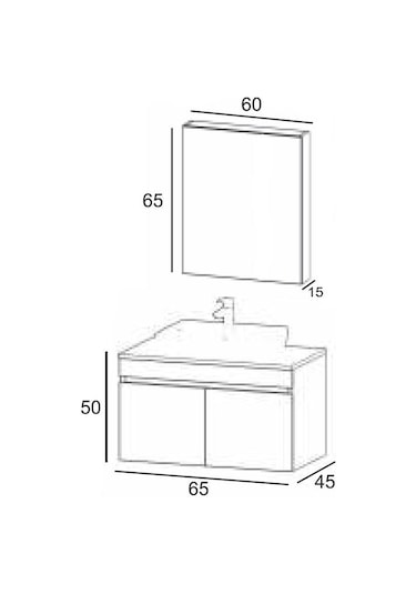 Denko Etna 65 cm MDF Hazar Banyo Dolabı Takımı Ahşap Fiyatları ve ...