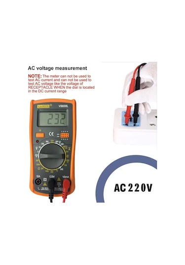 Cordial Mandalina Vs830l Dijital Multimetre Ac Dc Voltmetre Ohm Volt ...