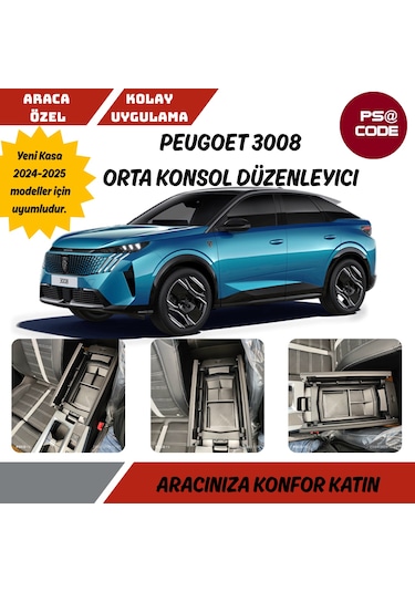 Peugeot 3008 P64 E-3008 2024 Orta Konsol Kolçak Saklama Kutus ...