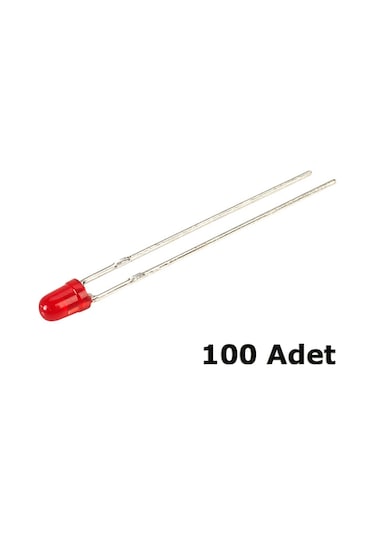 3mm Kırmızı Led - 200-300 mcd - 100 Adet Fiyatları ve Özellikleri