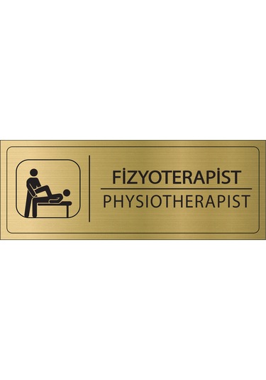 Mayeka Fizyoterapist İsimlik Altın Metal Kapı İsimliği Levhası ...
