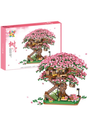 Mini Sakura Tree House Yapı Başları Şehir Kiraz Çiçeği Sokak Görünümü ...