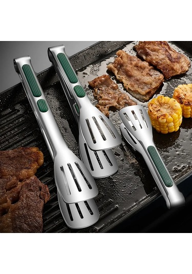 1 Adet Kaymaz Paslanmaz Çelik Yemek Maşası Et Salata Ekmek Klip Inox ...