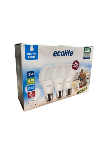 Ecolite 15 Watt 90 W 6500k Beyaz Işık Led Ampul 3'lü Paket Fiyatları ve ...