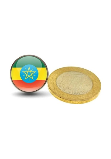 Etopya Ethiopia Ülke Bayrağı Paslanmaz Çelik Pin 3d Yuvarlak Büyüteç ...