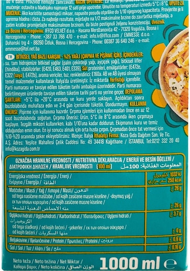 Hulala Double Bitkisel Krema Cook & Whip 1 Lt Fiyatları ve Özellikleri