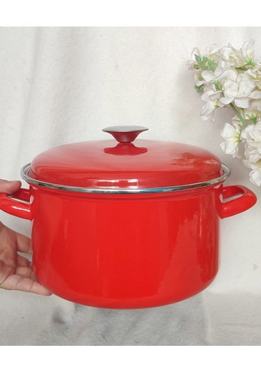 26 Cm Büyük Boy Turuncu Emaye Kapak 5 Buçuk Litre Süt Yoğurt Güveç ...