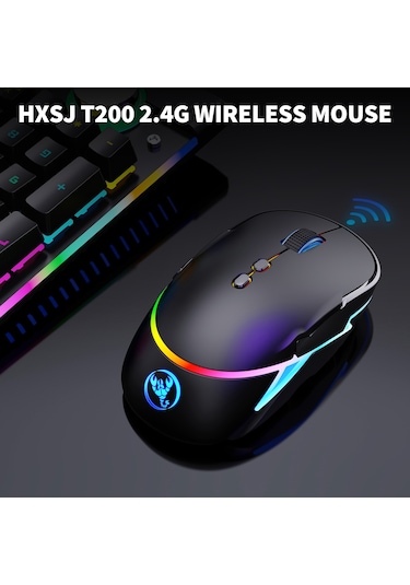 Hxsj T200 2.4 G Kablosuz Optik Oyuncu Mouse Siyah Fiyatları ve Özellikleri