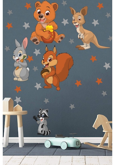 Sevimli Minik Hayvanlar Anaokulu ve Çocuk Odası Sticker Seti Fiyatları ...