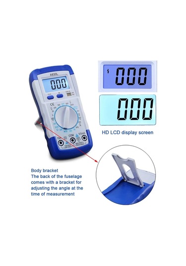Gri Beyaz-a830l Lcd Dijital Multimetre Ac Dc Gerilim Diyot Frekans ...