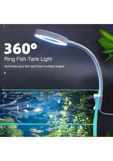 Singree Usb Led Akvaryum Işığı 8w Beyaz Işık 360 Döner Plastik Mini ...