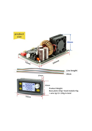 Springsun Xy6020l 60v 20a 1200w Dijital Güç Kaynağı Modülü - Wifi ...