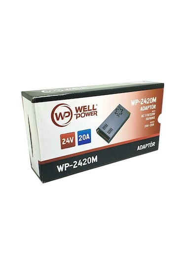 Wellpower 24Volt 20Amper Metal Kasa Adaptör Fanlı Fiyatları ve Özellikleri