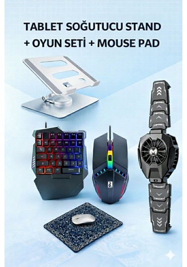 Tcl Tab 10l Gen 4 10.1' Uyumlu 5in1 Tablet Oyun Seti Stand Soğutucu ...