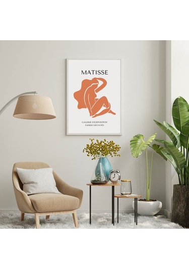 Turuncunun Büyüsü Matisse Duvar Tablosu Çerçeveli 3'lü Set Beyaz Renk ...