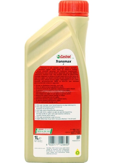 Castrol Transmax Z Sentetik Otomatik Şanzıman Yağı 2 x 1 L Fiyatları ve ...