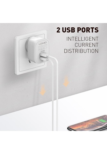 Trendooze Ldnıo A201 2.4a Çift Usb Şarj Kafası - Seyahat Adaptörü Mikro ...