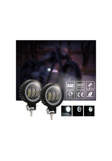 Shineyee 4 İnç Dairesel Motor Led Feneri, 40w 8000lm Beyaz Işık, Melek ...