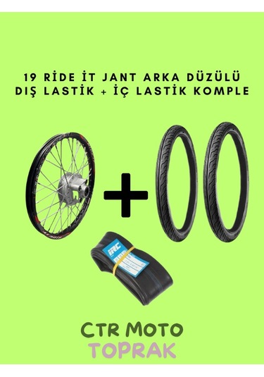 19 Ride It Arka Jant Seti Hazır Düzülü Komple Dış Lastik + İç Lastik ...