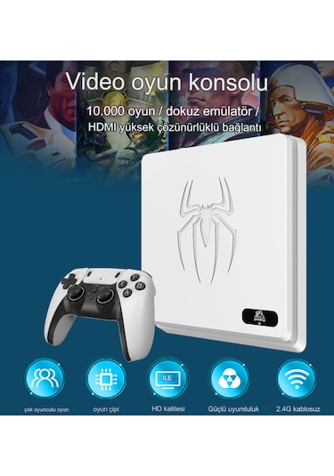 Qasul Game Box Hd M5 Video Oyun Konsolu + 10000 Klasik Oyun Beyaz ...