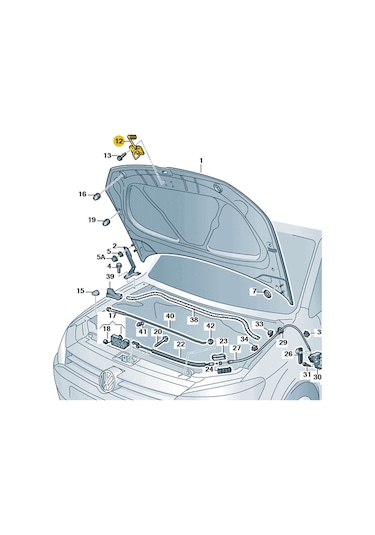 Vw Polo 2010-2014 Kaput Kilit Üst Emniyet Açma Mandalı 6r0823186c 1 ...