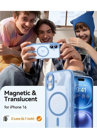 Chenkestoreone İphone 16 Pro Max Manyetik Mat Şeffaf Kasa Kablosuz Şarj ...