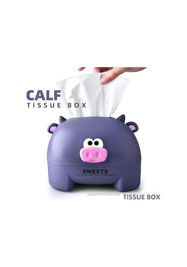 Mor-peçete Kutusu Çıkarılabilir Kapak Hayvan Şekli Doku Kutusu Büyük ...