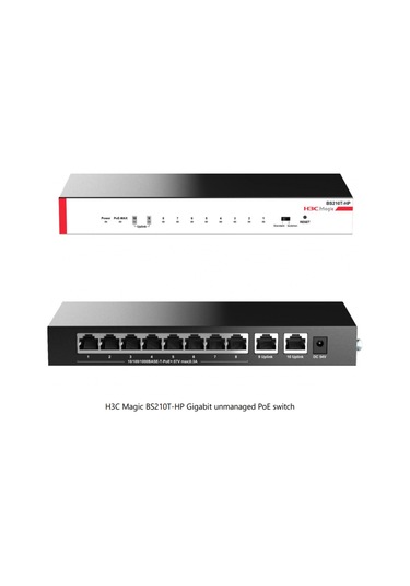 H3c Magic Bs210t-hp, 10 Port, Gigabit, 8 Port Poe, 110w, +2 Port ...