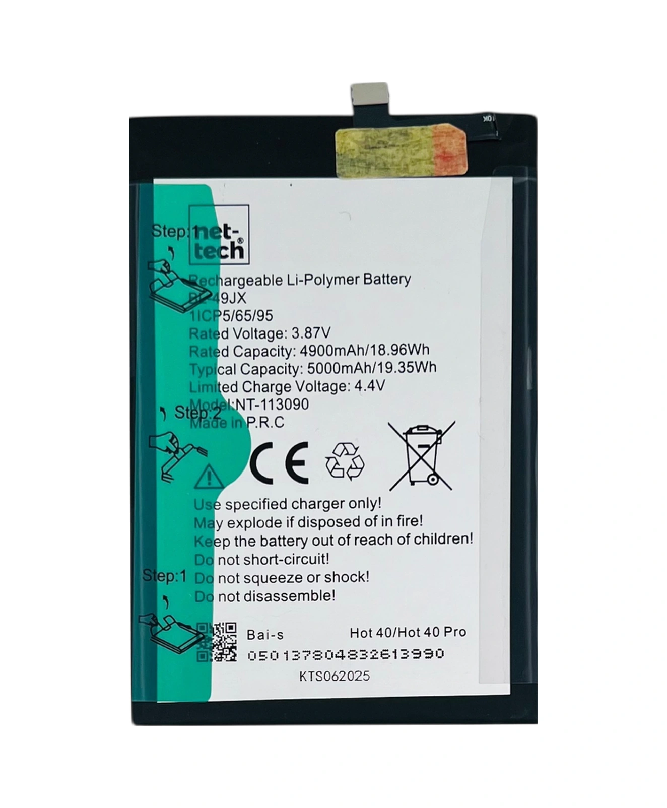 Teknonet İnfinix Hot 40 Uyumlu Nettech Bl-49jx 5000 Mah Batarya - Siyah ...