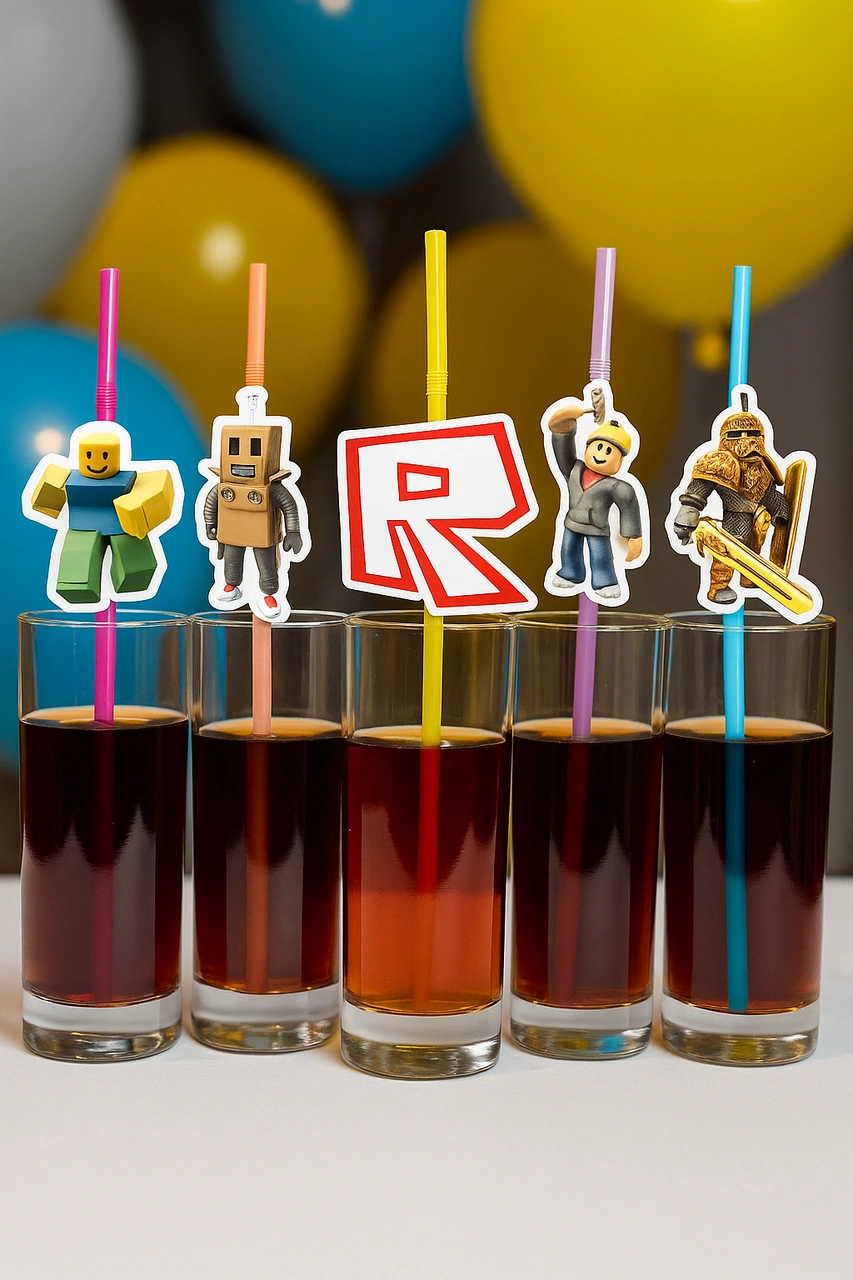 Pipet Roblox Temalı Körüklü Artistik Pipet Doğum Günü Malzemesi +3 ...
