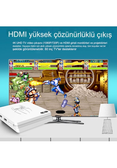 Qasul Game Box Hd M5 Video Oyun Konsolu + 10000 Klasik Oyun Beyaz ...