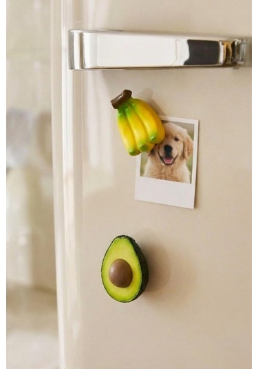 2'li El Yapımı Mini Buzdolabı Magnet Seti & Fotoğraf Ve Not Tutucu Muz ...