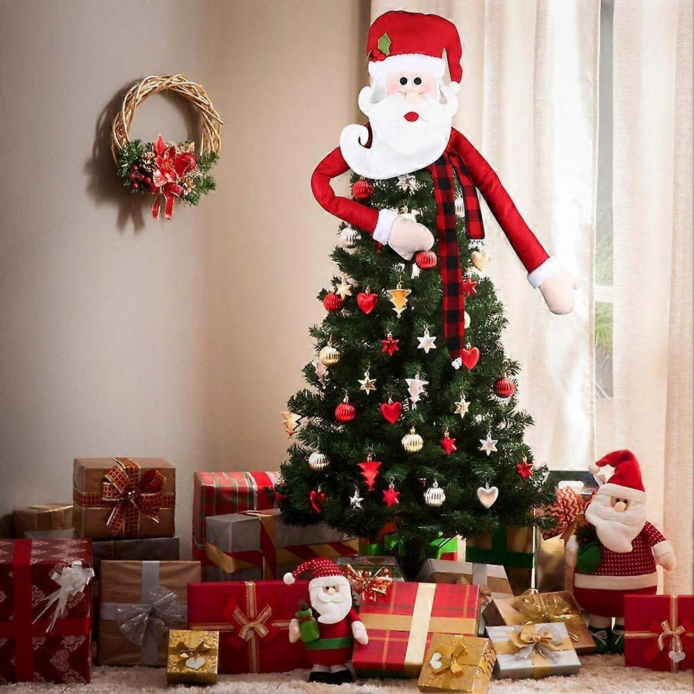 Noel Baba Süslemeli Noel Ağacı Tepesi Kumaş Noel Ağacı Tepesi Noel ...