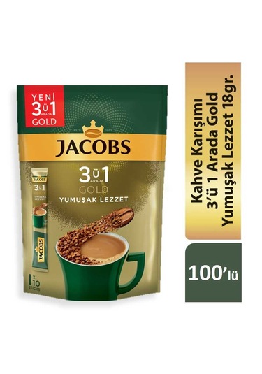 Jacobs 3 ü 1 Arada Gold Kahve Karışımı Yumuşak Lezzet 100'lü Fiyatları ...