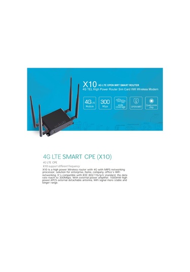 Springsun X10 4g Lte Openwrt Akıllı Yönlendirici Genişletici Yüksek ...