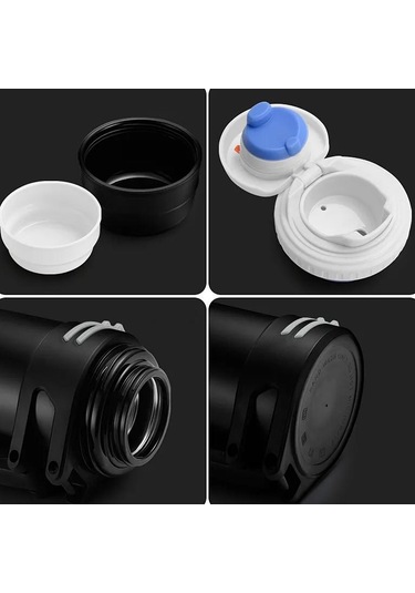 Gri 304 Paslanmaz Çelik Termos Pot Açık Büyük Kapasiteli Termos Bardak ...