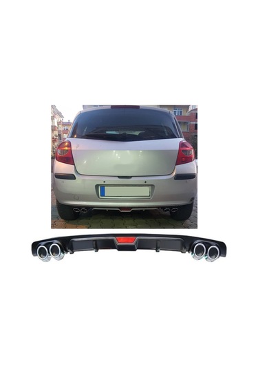 Renault Clio 3 Uyumlu Body Kit Difüzör 4 Çıkış Siyah Yuvarlak Fiyatları ...