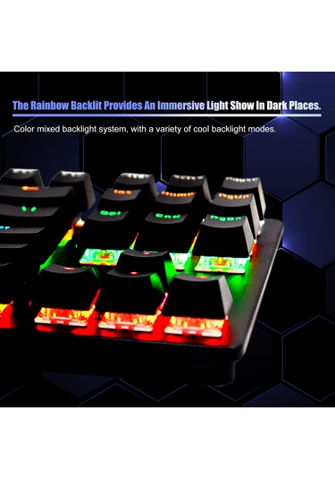 Biojee Kablolu 87 Tuşlu Mekanik Oyun Klavyesi Gökkuşağı Arka ...