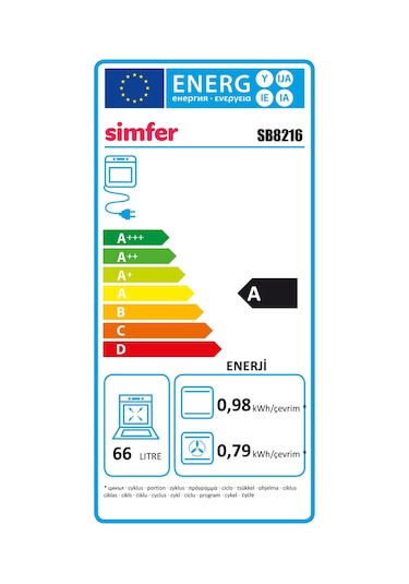 Simfer SB8216 Airfry 66 LT Ankastre Fırın Beyaz Fiyatları ve Özellikleri
