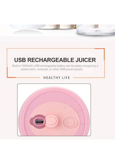 Yifomall Yeşil Usb Şarjlı 270ml Taşınabilir Meyve Blenderi - Hızlı Blendleme, Otomatik Temizleme ...