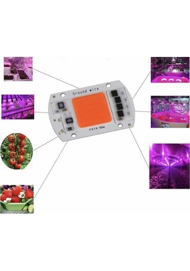 220V 50W Grow Led Full Spectrum Cob Led (Bitki Yetiştirme Ledi ...