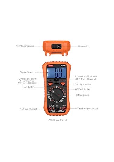 Youtek S18a Dijital Multimetre: Ac/dc Voltaj, Dc Akım, Direnc, Diyot Ve ...