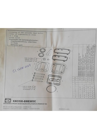 MAN TGA TGX TGS F90 Kompresör Tamir Takımı 51541006049 Fiyatları ve ...