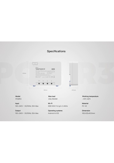 Sonoff Pow R3 Güç Ölçerli 25A Akıllı Röle Fiyatları ve Özellikleri